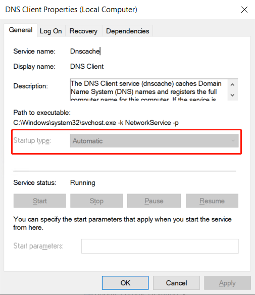 How to enable or disable DNS client service? - MetroVPN